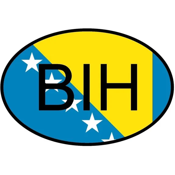 DOPASTICKER Bih Bosnia Country Code Oval With Flag Sticker Laptop ...