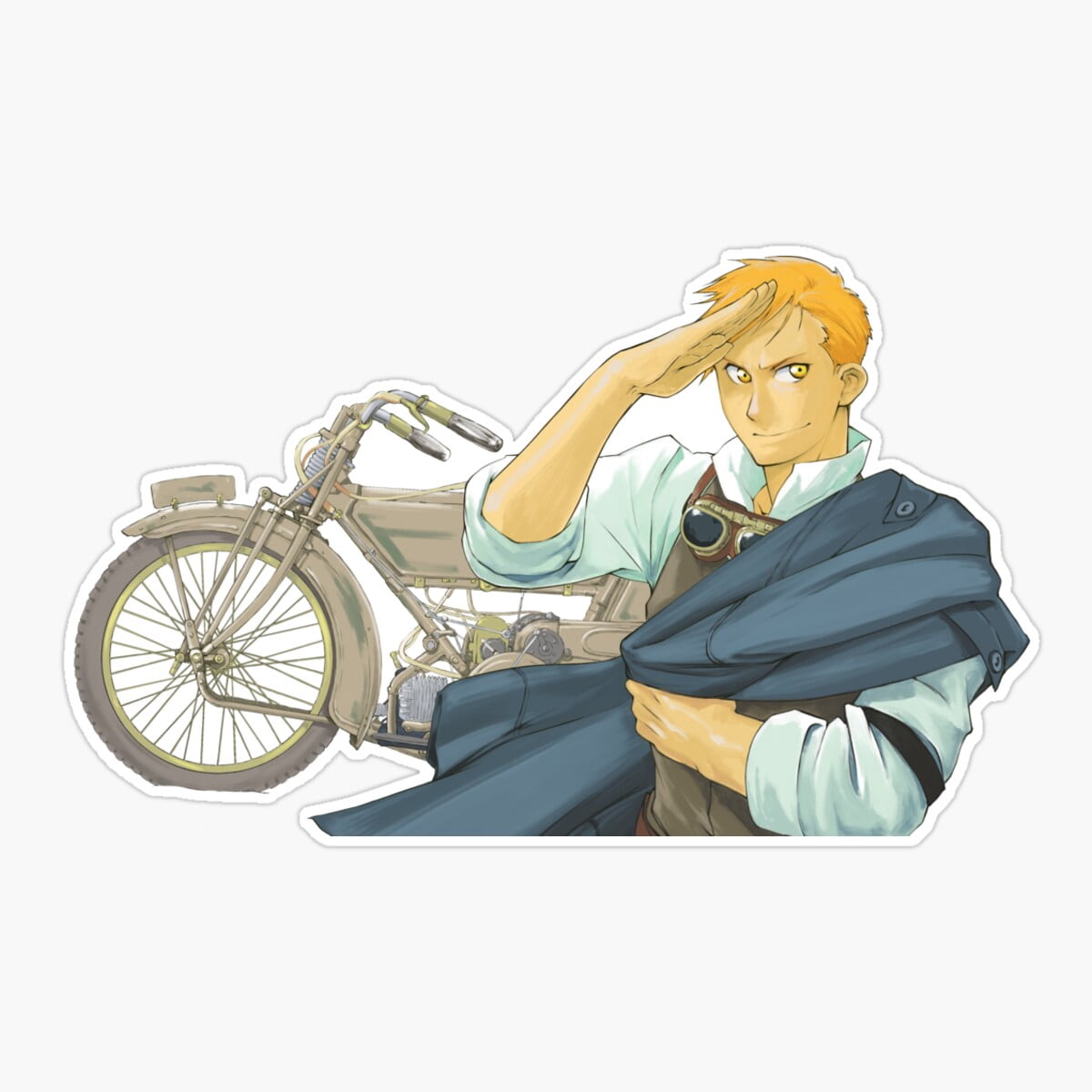 DOPASTICKER Bik.Er Alphonse Steampunk Manga Art Print Sticker, Phone ...