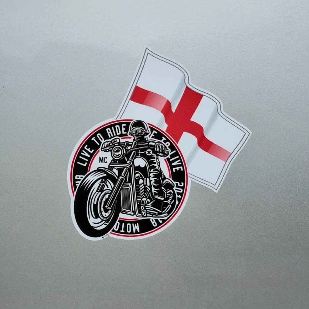 DOPASTICKER Bik.Er England English Flag Live To Ride Sticker For Car ...