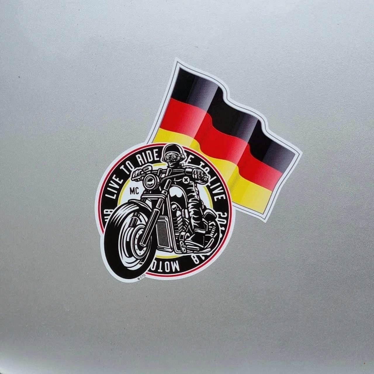 DOPASTICKER Bik.Er Germany German Flag Live To Ride Sticker For Car Van ...