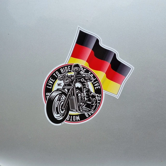DOPASTICKER Bik.Er Germany German Flag Live To Ride Sticker For Car Van ...