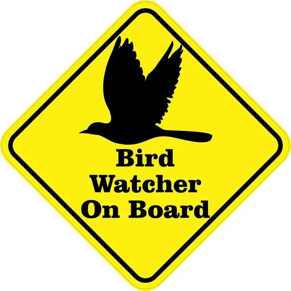 DOPASTICKER Bird Watcher On Board Sticker Phone Sticker, Latop Sticker ...