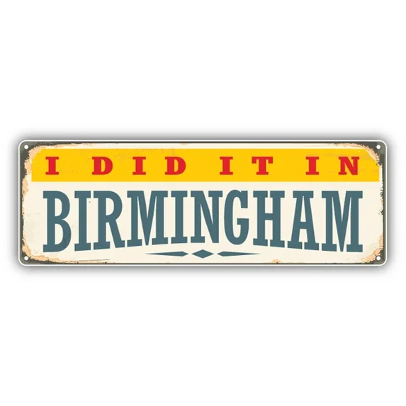 DOPASTICKER Birmingham Retro Travel Tin Sign Sticker Decal Phone Decal ...