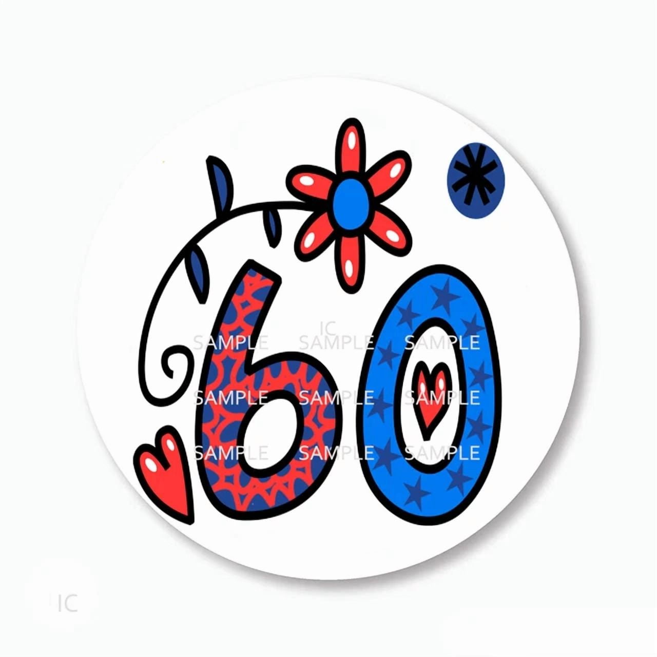 DOPASTICKER Birthday Favor Sixty 60Th Birthday Phone Decal Water Bottle ...