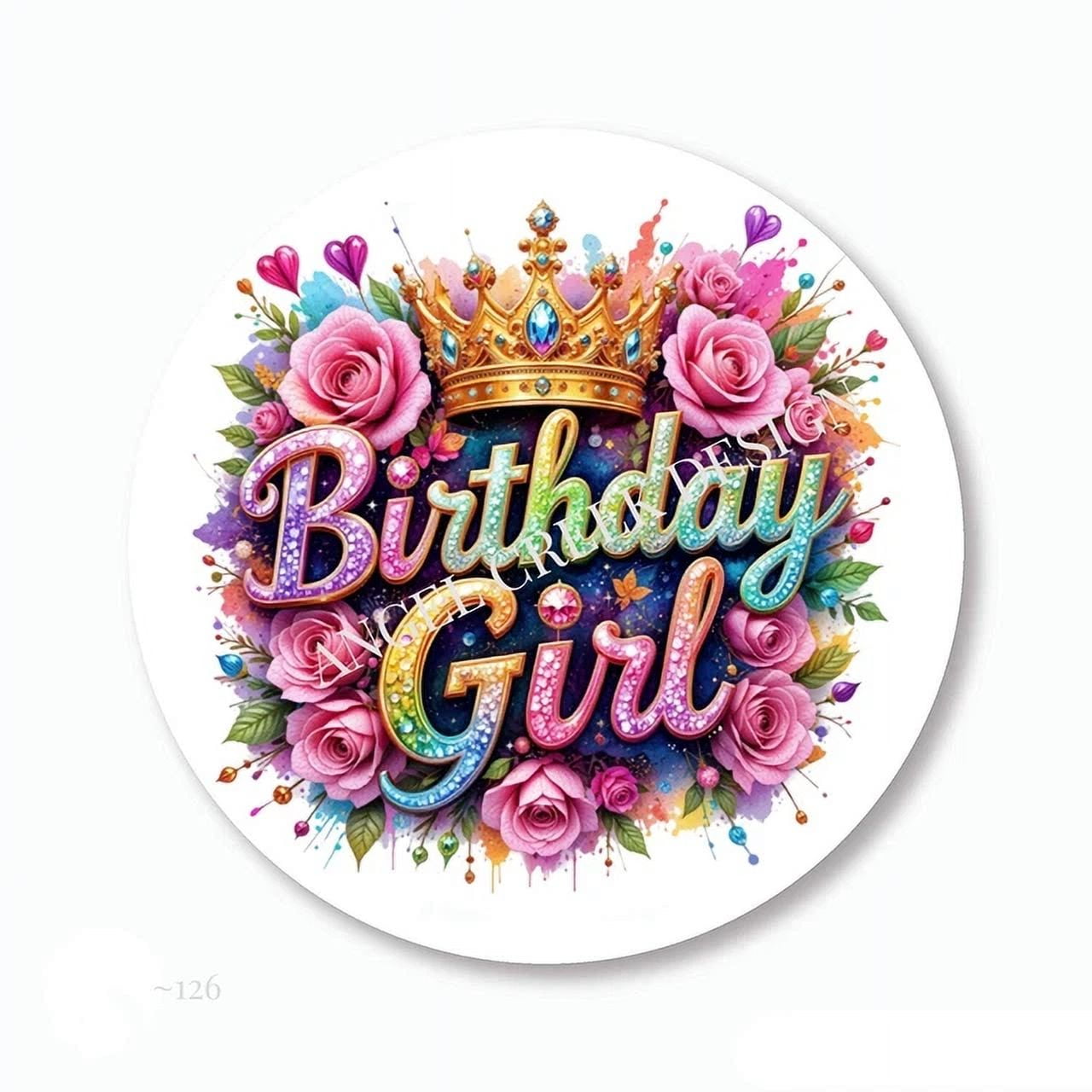 DOPASTICKER Birthday Girl Princess Crown Scrapbook Stickers Phone Water ...