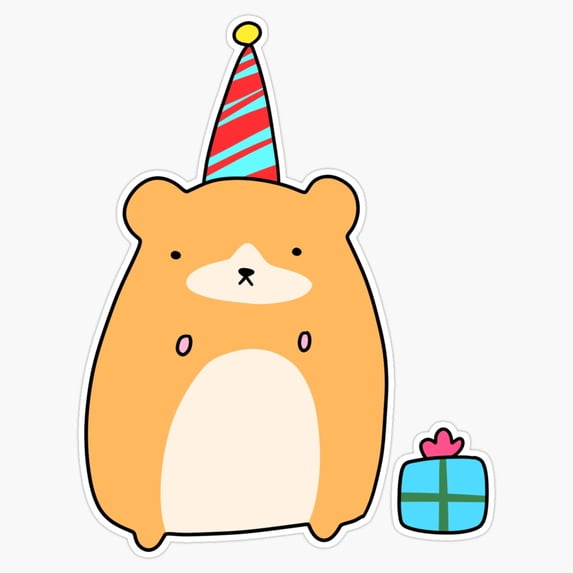DOPASTICKER Birthday Hamster Sticker, Phone Sticker Water Bottle ...
