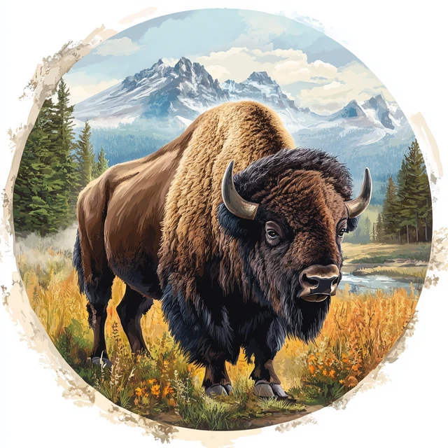 DOPASTICKER Bison Sticker Wild Animal Sticker Nature Motif Car Sticker ...