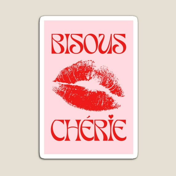 DOPASTICKER Bisous Cherie French Kiss Vintage Retro Sticker Phone ...