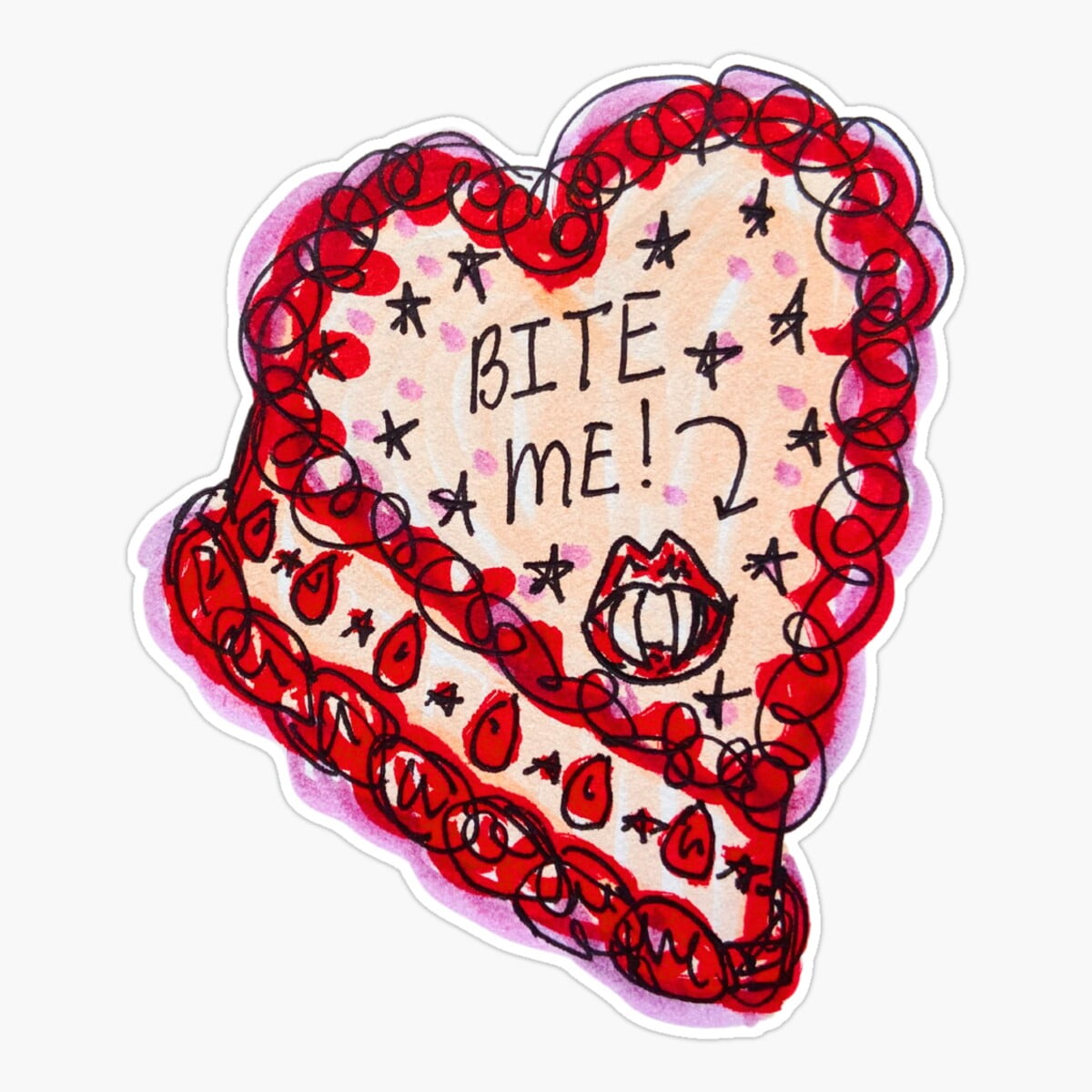 DOPASTICKER Bite Me Cake Sticker, Phone Sticker Car Stickers, Birthday ...