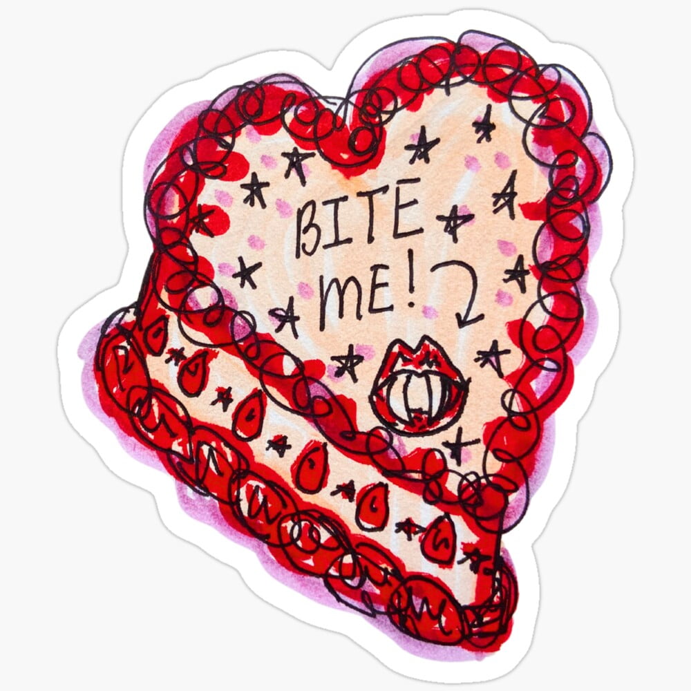 DOPASTICKER Bite Me Cake Sticker Phone Sticker, Latop Sticker, Lover ...