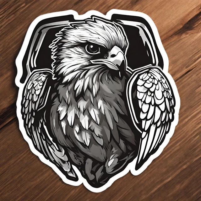 DOPASTICKER Black And White Falcon Sticker Phone Decal Water Bottle ...