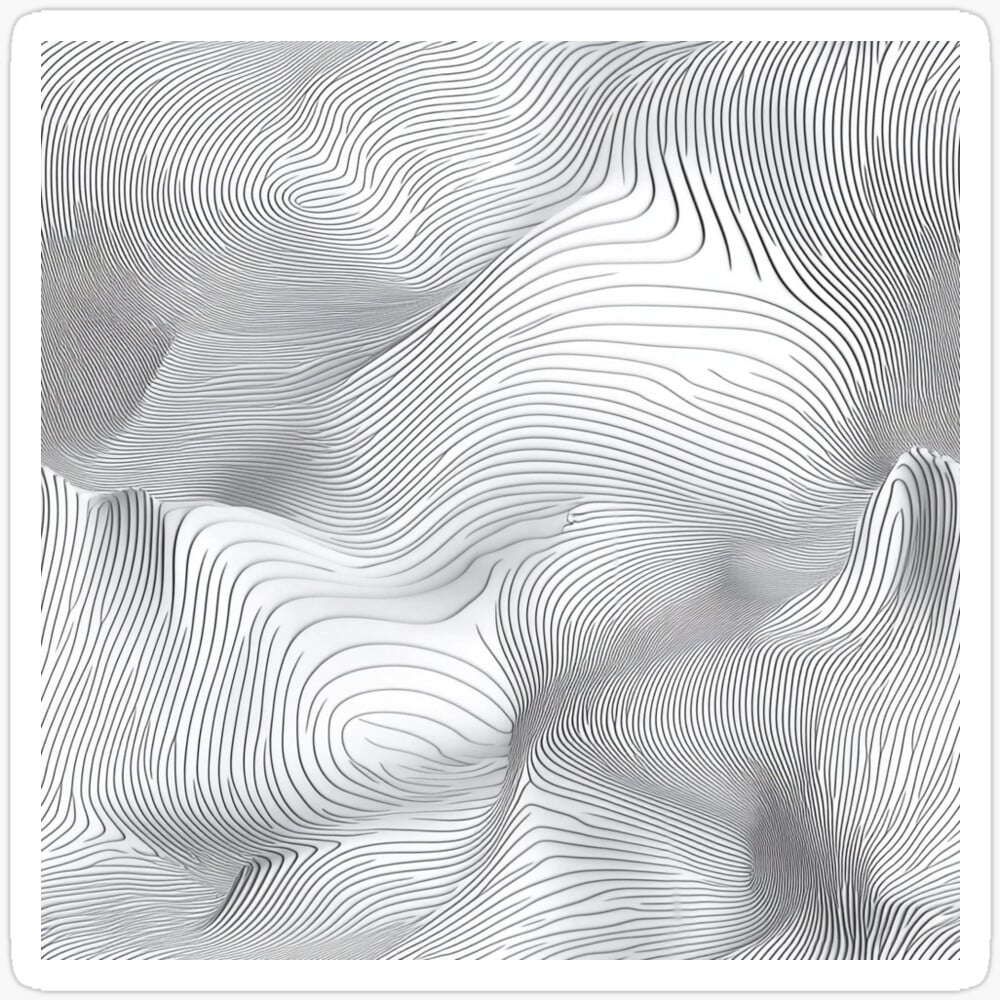 DOPASTICKER Black And White Flowing Lines Sticker Phone Decal Water ...