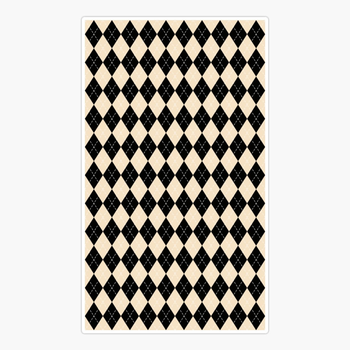 DOPASTICKER Black Argyle Print Sticker, Phone Sticker Water Bottle ...