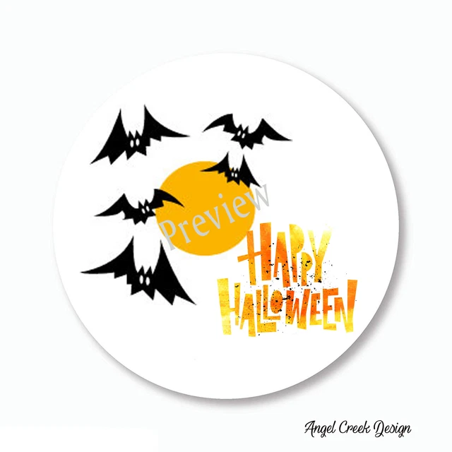 DOPASTICKER Black Bats Happy Hal.Low.Een Stickers Scrapbook Stickers ...