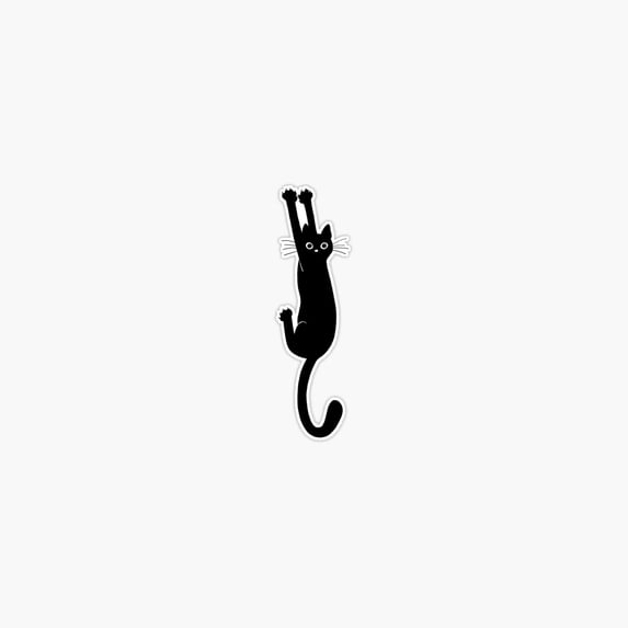 DOPASTICKER Black Cat Holding On Sticker, Phone Sticker Car Stickers ...