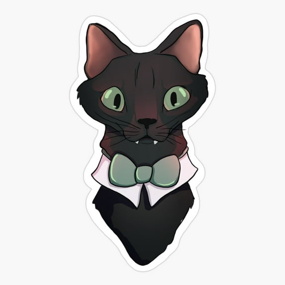 DOPASTICKER Black Cat In Bow Tie Sticker, Phone Sticker Water Bottle ...