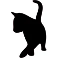 DOPASTICKER Black Cat Silhouette Stickers Win Sticker Phone Sticker ...