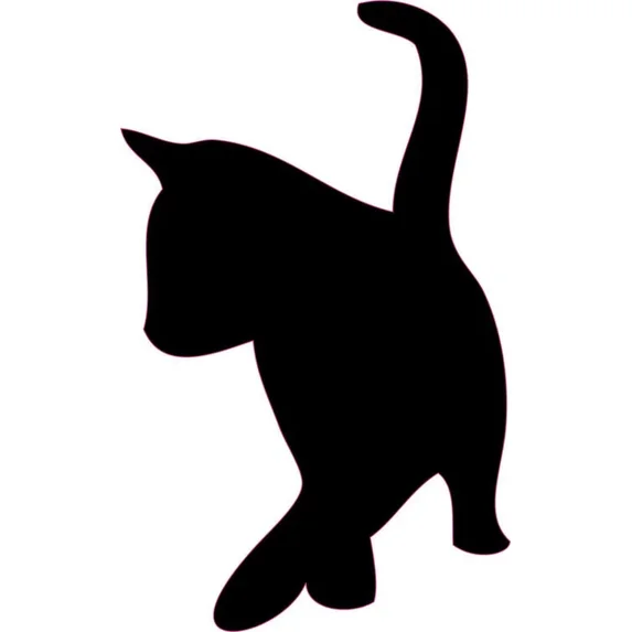 DOPASTICKER Black Cat Silhouette Stickers Win Sticker Phone Sticker ...