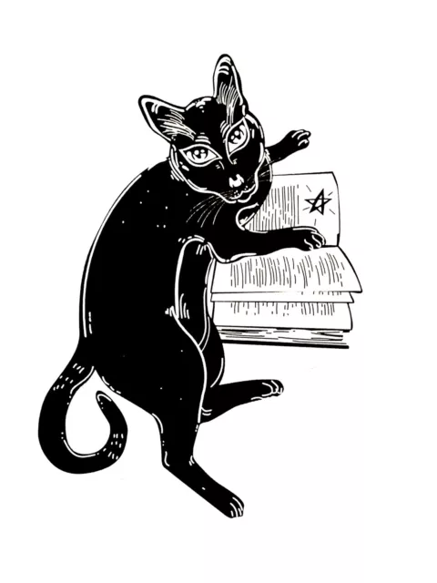 DOPASTICKER Black Cat Sticker Book Goth Kitty Meow Kitten Punk Pet ...