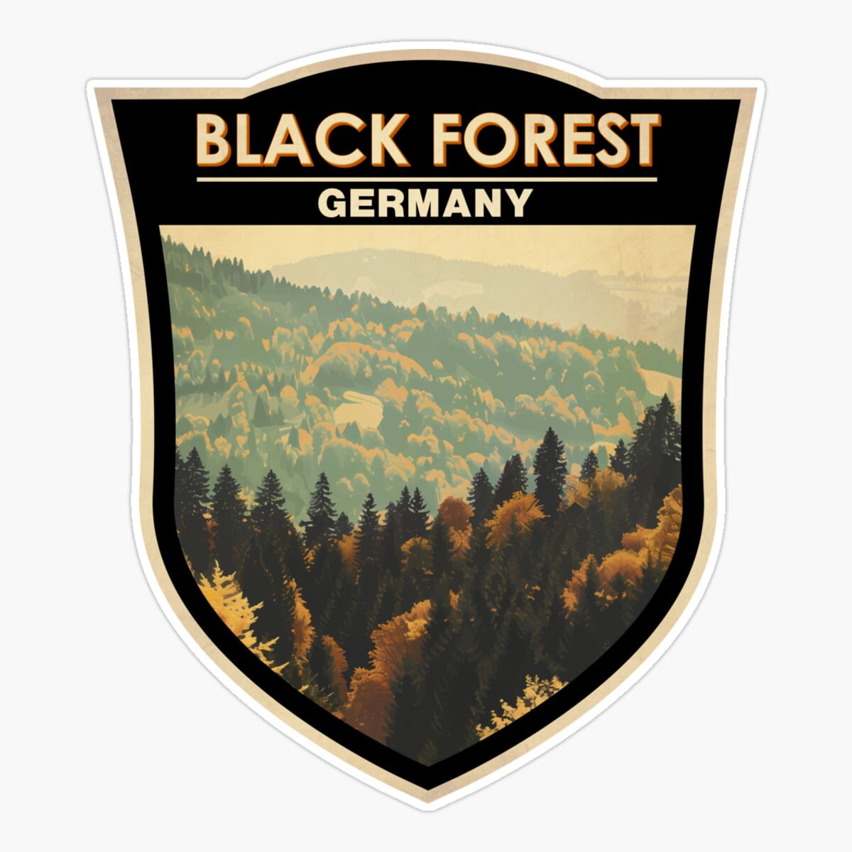 DOPASTICKER Black Forest Germany Travel Art Badge Sticker, Phone ...