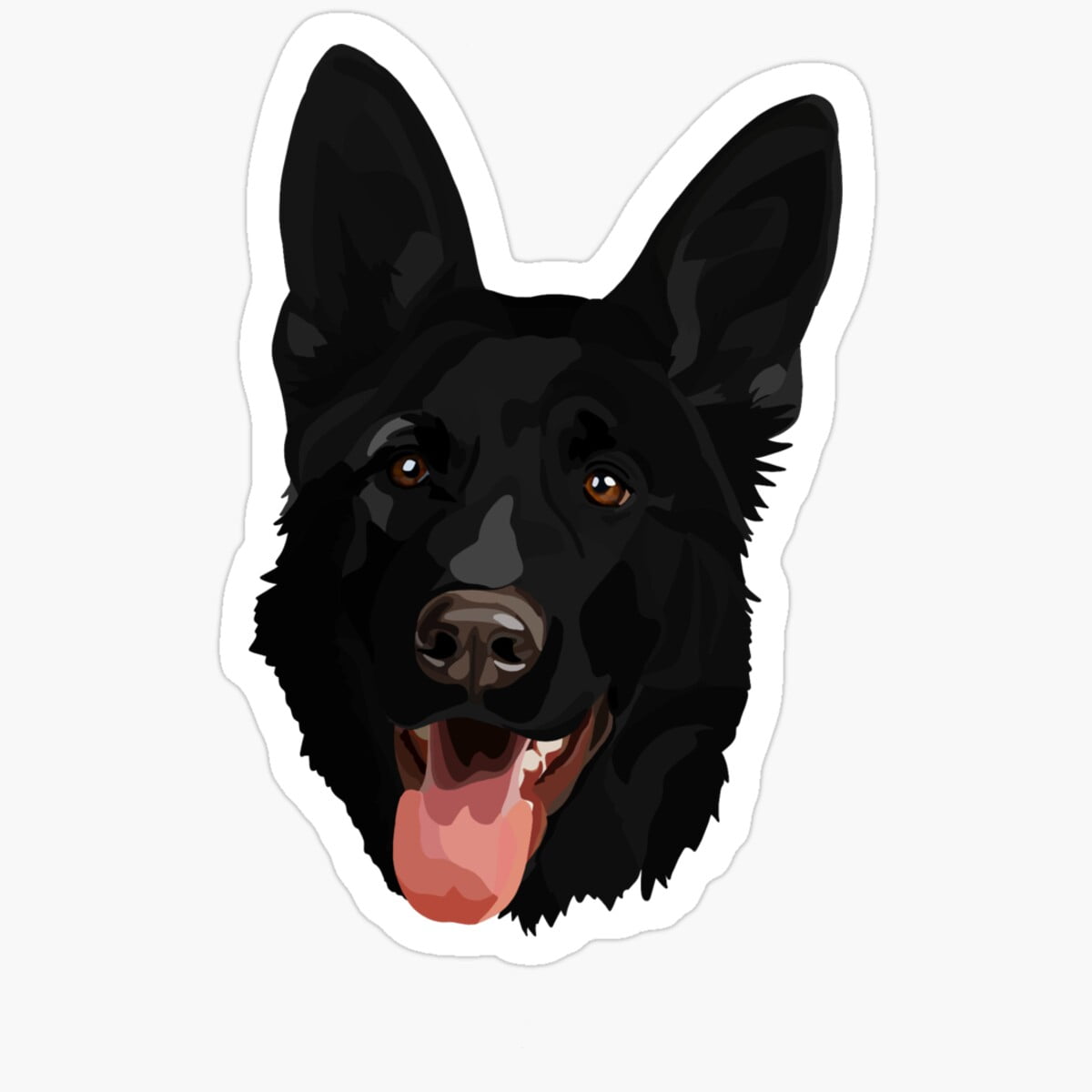 DOPASTICKER Black German Shepard Sticker, Waterproof Sticker For Pet ...