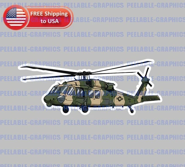DOPASTICKER Black Hawk Sticker Us Military Helicopter Uh-90 Sticker ...