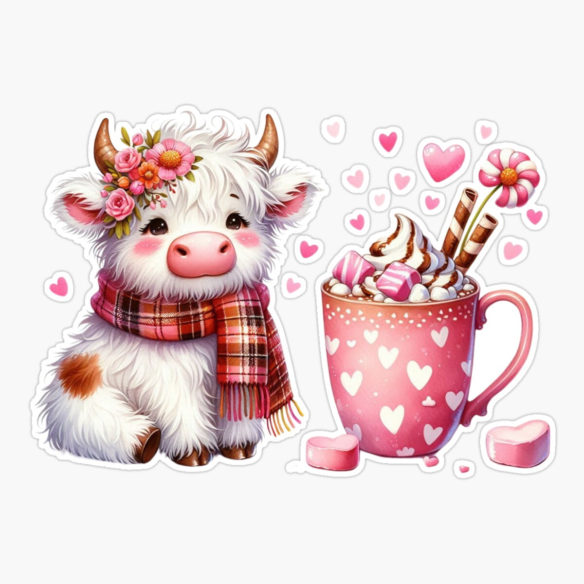 DOPASTICKER Black Horror Cat With Skull Sticker, Phone Sticker Car ...