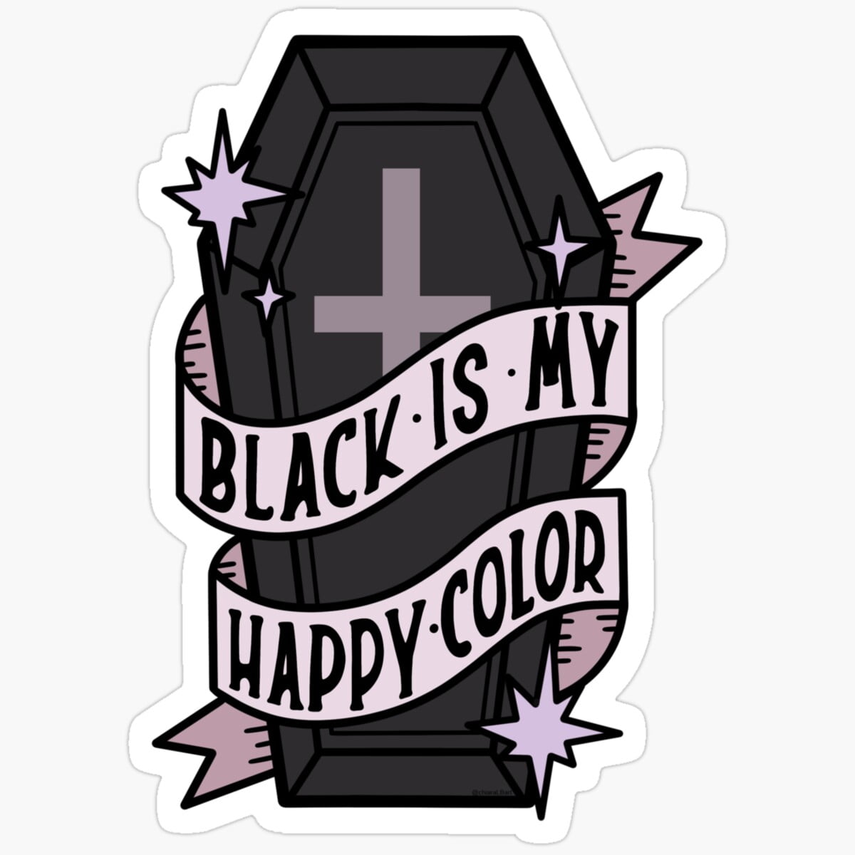 DOPASTICKER Black Is My Happy Color Sticker Waterproof Sticker For ...