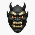 DOPASTICKER Black Japanese Oni Mask Sticker, Phone Sticker Car Sticker ...