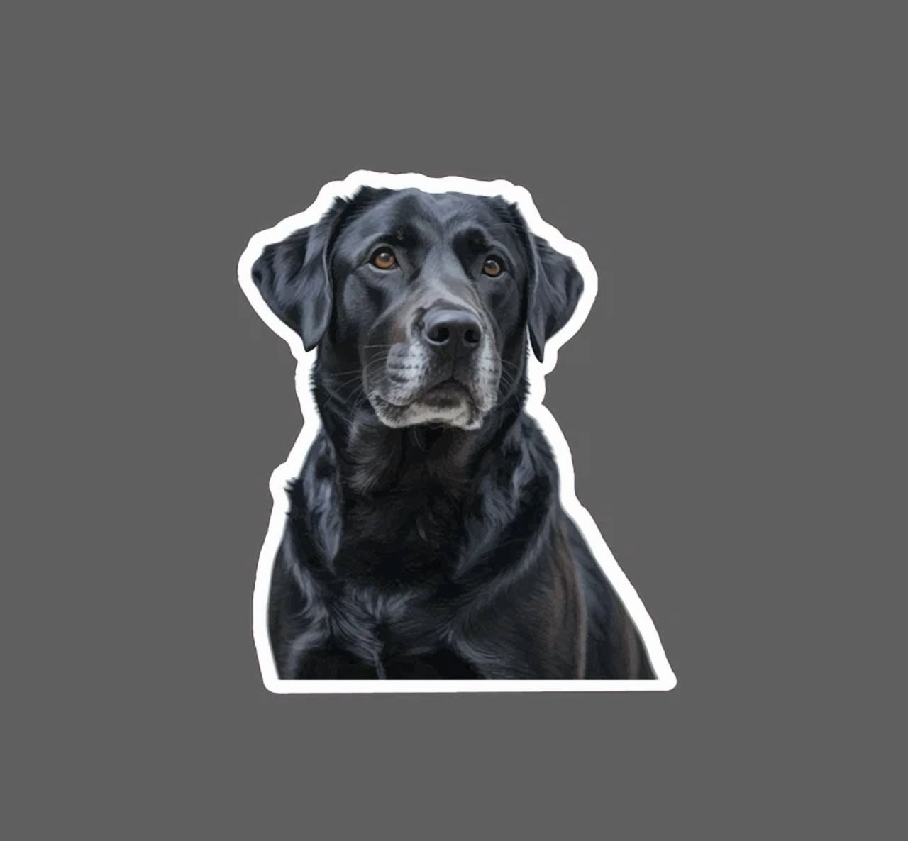 DOPASTICKER Black Lab Sticker Dog Animal Pet Love Family Gift Sticker ...