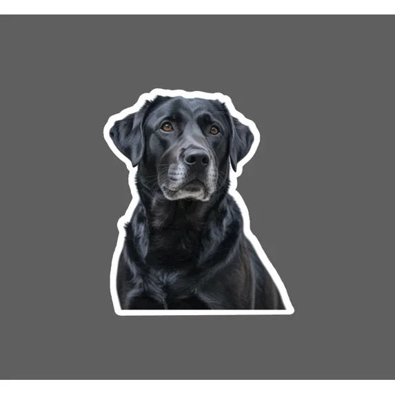 DOPASTICKER Black Lab Sticker Dog Animal Pet Love Family Gift Sticker ...