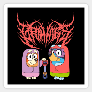 DOPASTICKER Black Metal Bluey Grannies Janet & Rita Bluey For , Bluey ...