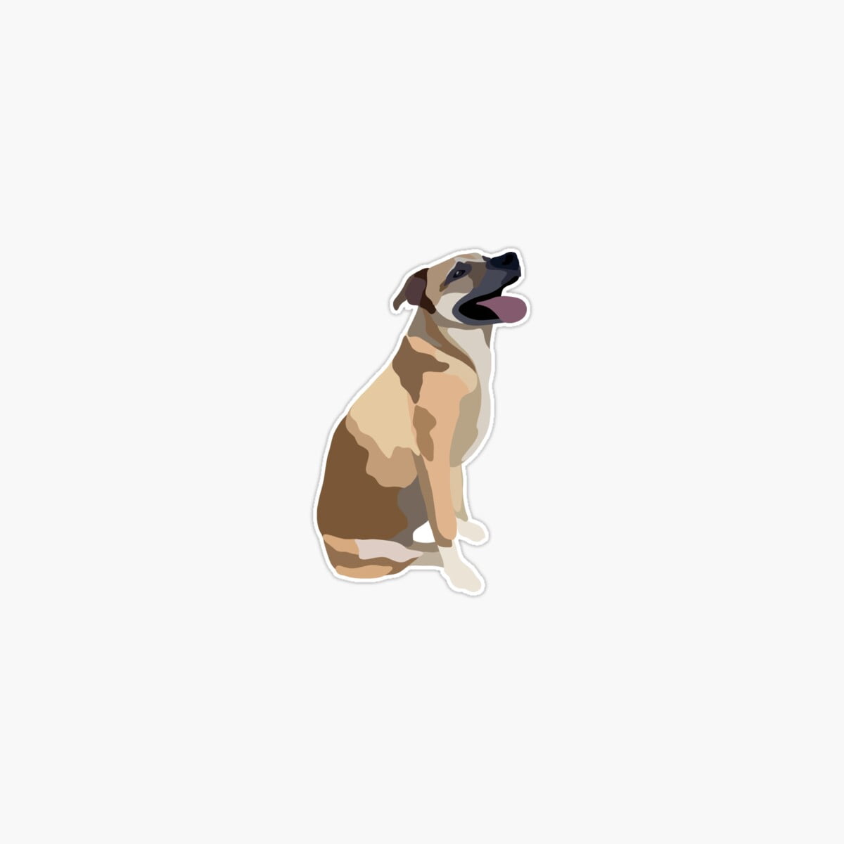 DOPASTICKER Black Mouth Cur Dog Portrait Digital Illustration Sticker ...