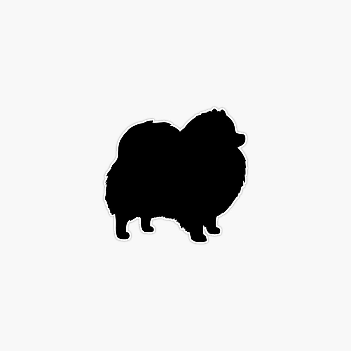 DOPASTICKER Black Pomeranian Dog Silhouette(S) Sticker, Phone Sticker ...