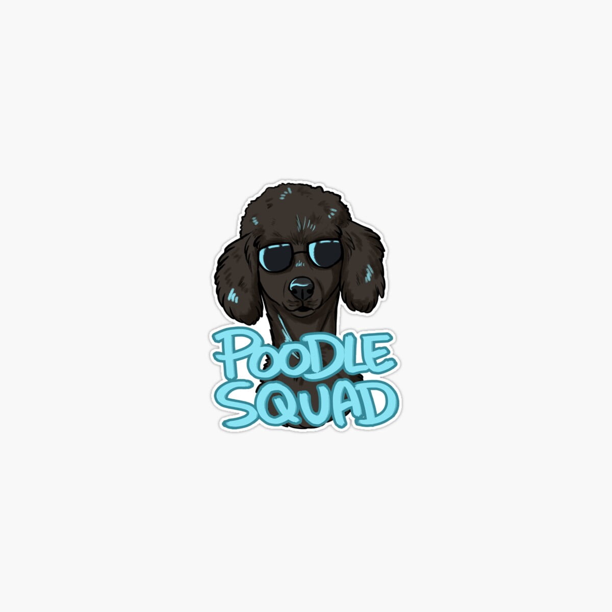 DOPASTICKER Black Poodle Squad (In Blue) Sticker, Phone Sticker Car ...