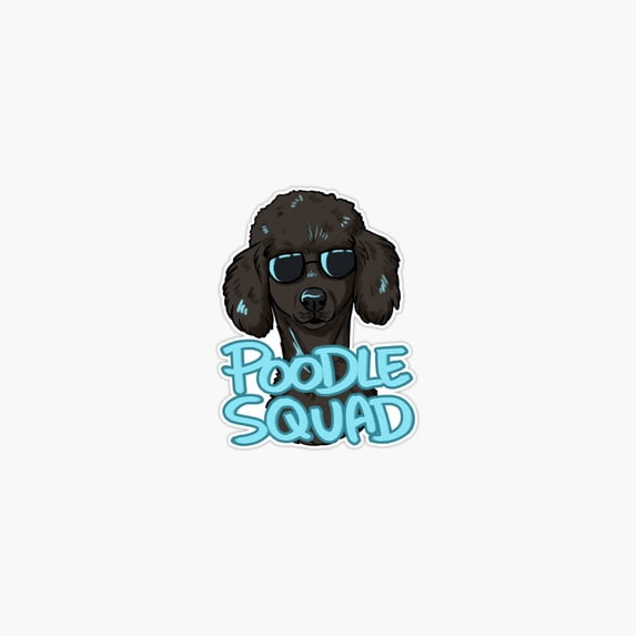 DOPASTICKER Black Poodle Squad (In Blue) Sticker, Phone Sticker Car ...