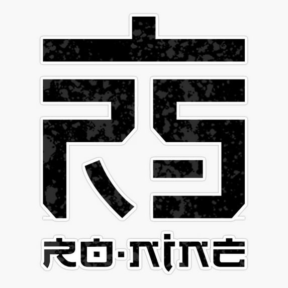 DOPASTICKER Black R-9 Ronine Kanji Logo Sticker, Phone Sticker Car ...