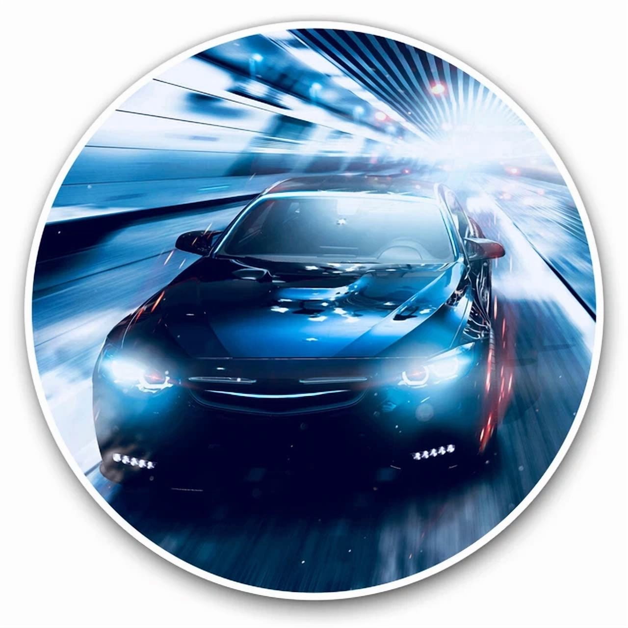 DOPASTICKER Black Racing Car Chase Tunnell Cool Gift Decorative Laptop ...