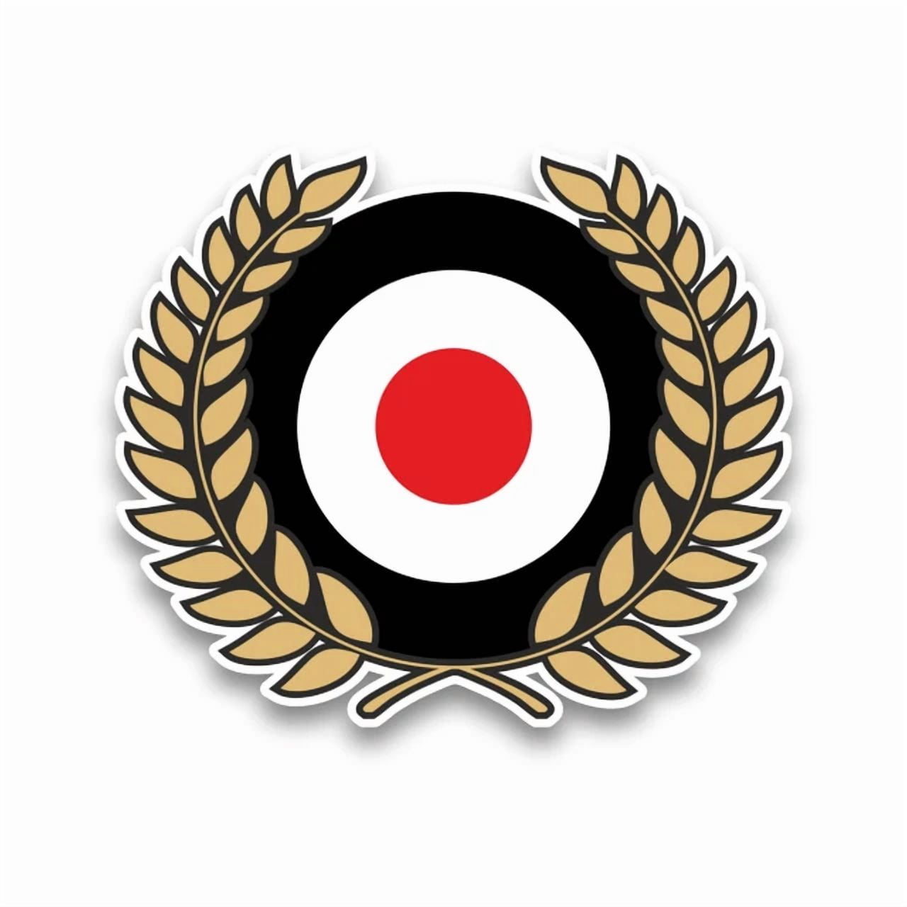 DOPASTICKER Black & Red Raf Mod Target Gold Wreath Sticker Decal Car ...