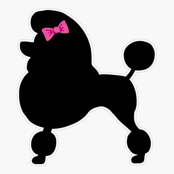 DOPASTICKER Black Show Poodle Sticker, Phone Sticker Car Stickers ...