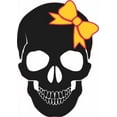 DOPASTICKER Black Skull With Yellow Bow Sticker Car Sticker Phone ...