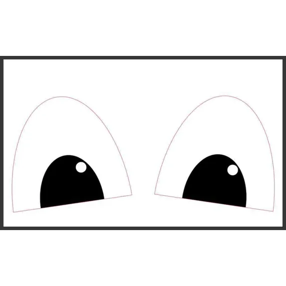 DOPASTICKER Black Slanting Eyes Face Sticker Car Cup Sticker Phone ...