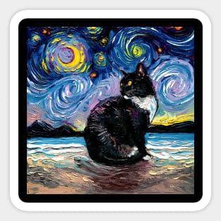 DOPASTICKER Black Tuxedo Cat Night 2 Decorative Laptop, Phone Stickers ...