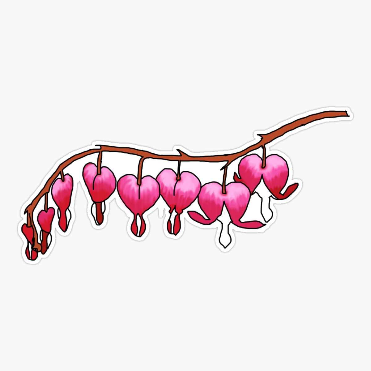 DOPASTICKER Bleeding Heart Sticker, Phone Sticker Water Bottle Sticker ...