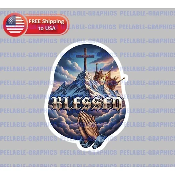 DOPASTICKER Blessed Praying Hands Sticker Religious Christian Sticker ...