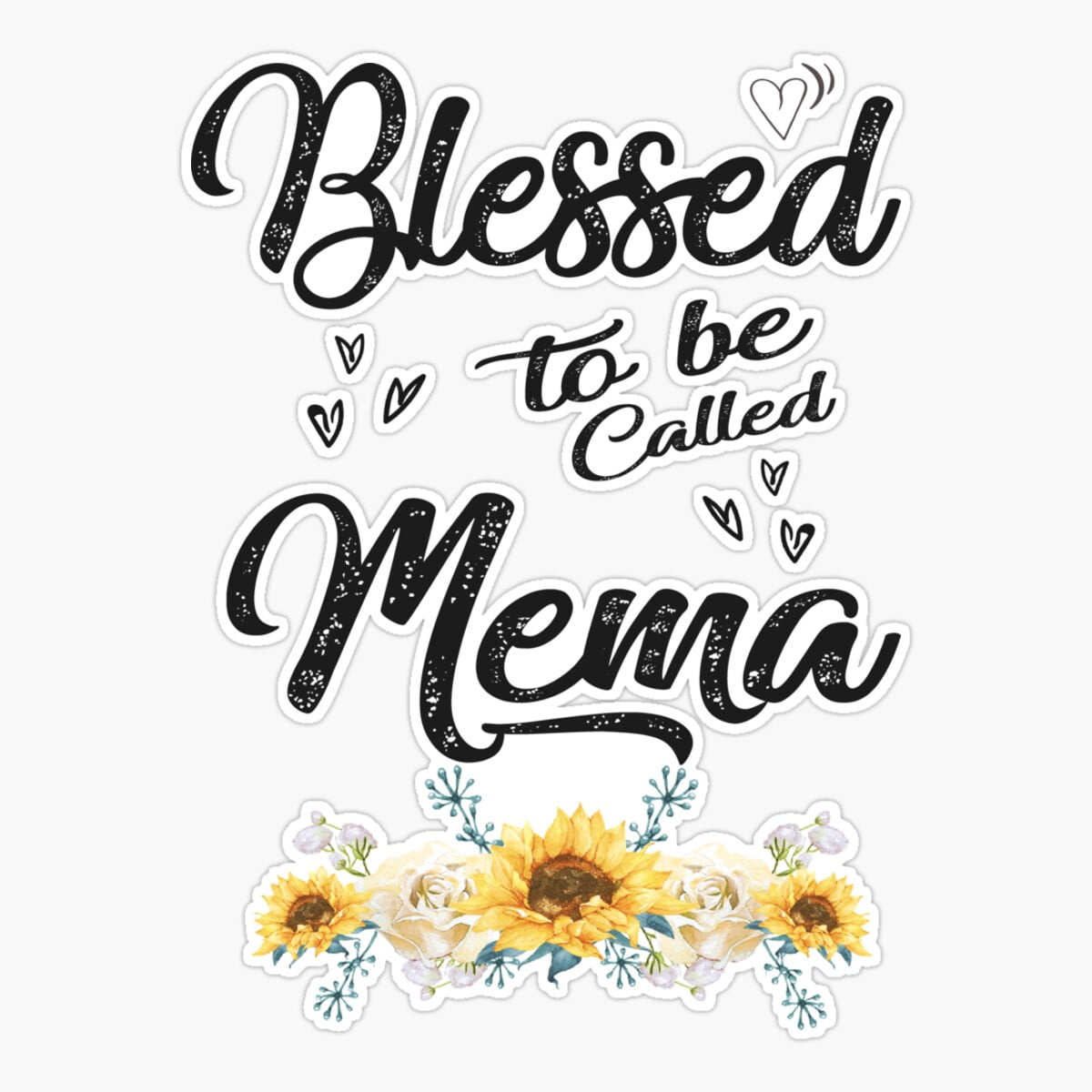 DOPASTICKER Blessed To Be Called Mema Mothers Day For Grandma Sticker ...