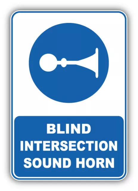 DOPASTICKER Blind Intersection Sound Horn Mandatory Sign Sticker Decal ...