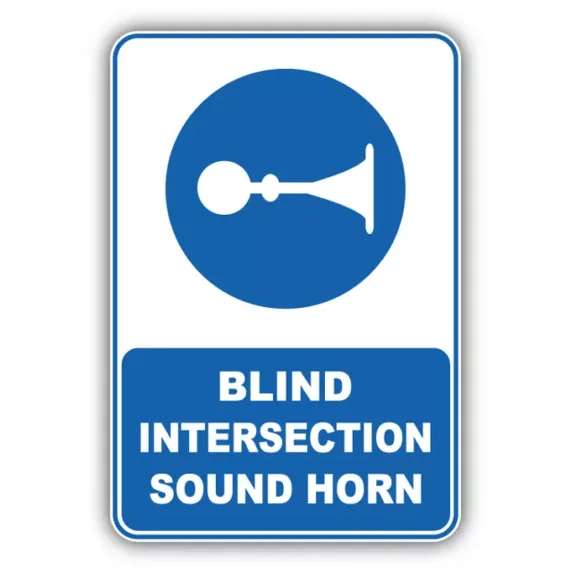 DOPASTICKER Blind Intersection Sound Horn Mandatory Sign Sticker Decal ...