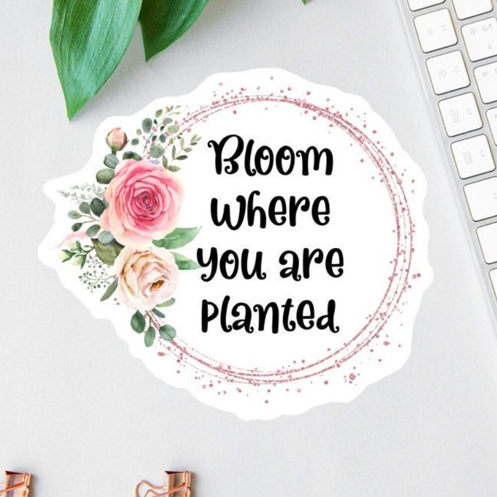 DOPASTICKER Bloom Where You Are Planted Sticker, Social Worker Stickers ...