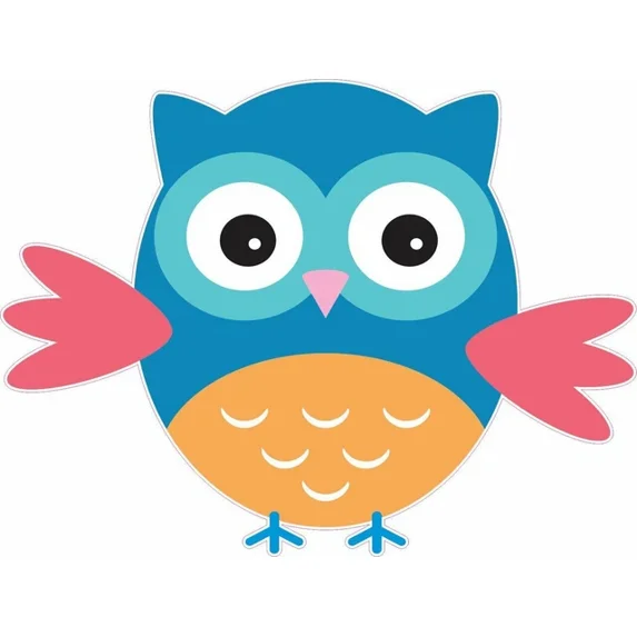 DOPASTICKER Blue And Orange Owl Owls Stickers Wi Sticker Phone Sticker ...